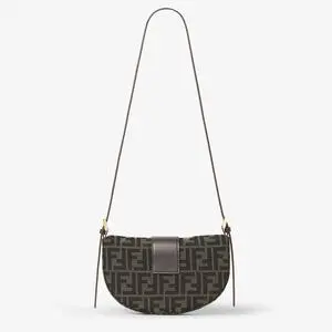 Fendi Croissant Bag Ff Zucca Jacquard And Leather Bag